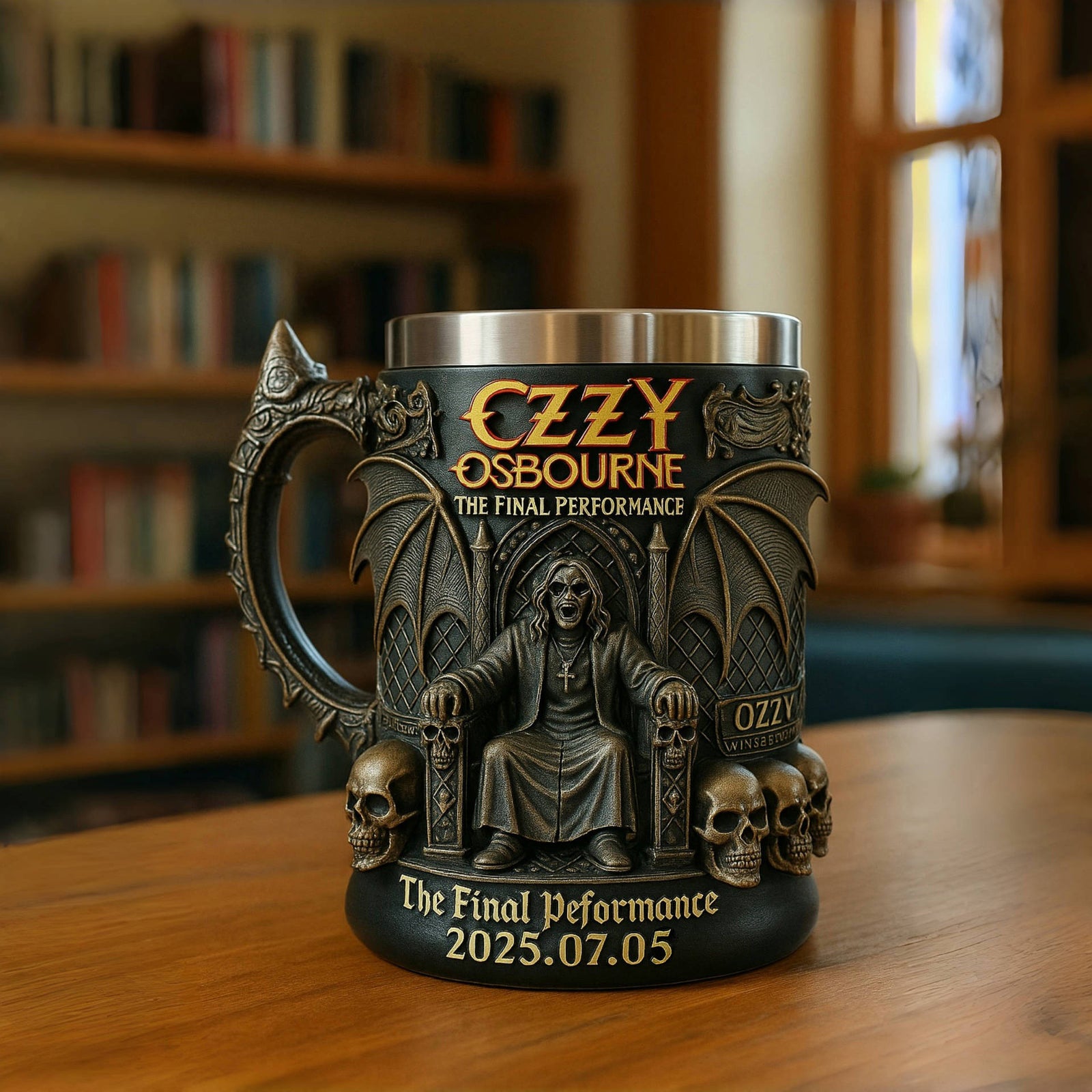 Ozzy Osbourne Memorial Mug – Resin & Steel Tribute Cup for Rock Fans ...